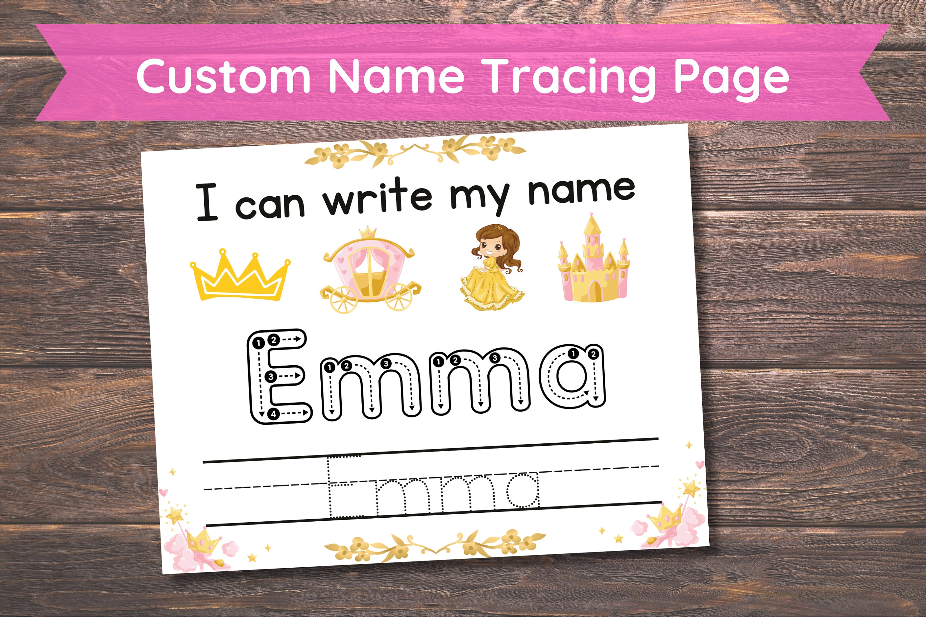 Custom Name Tracing Sheet Handwriting Practice Personalized Name Trace ...