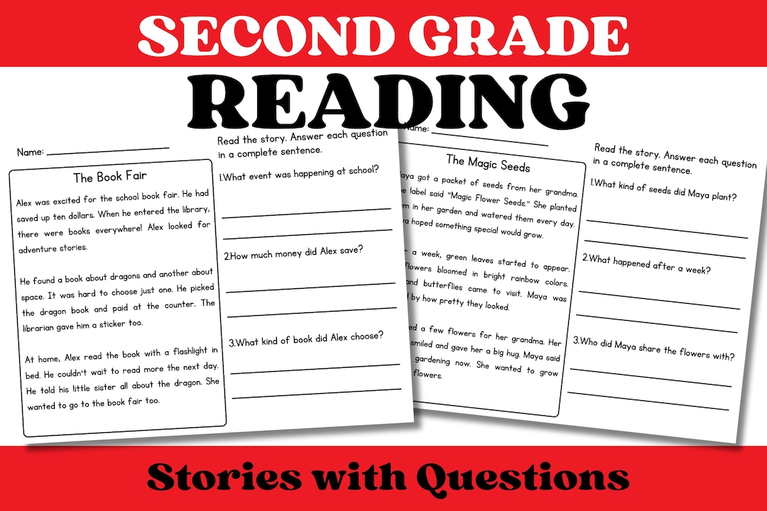 Reading Comprehension Worksheets, Stories With Questions, Reading ...
