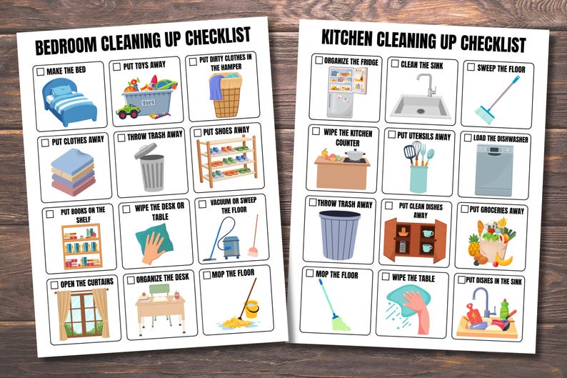Kids Cleaning Checklist, Chore Chart for Kids, Kids Chore List, Kids ...