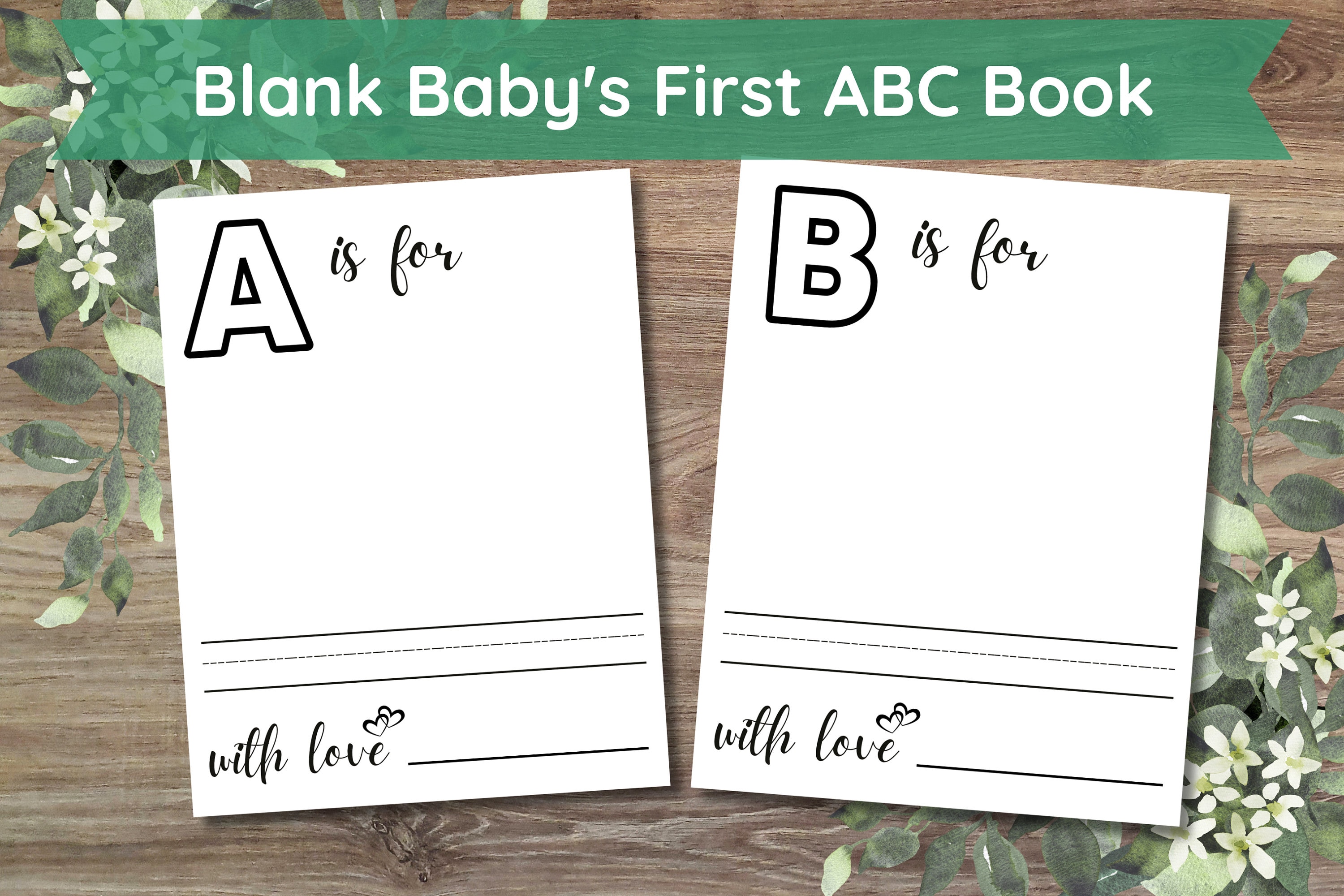 Blank Alphabet Book, Baby's First ABC Book, Baby's First Alphabet Book ...
