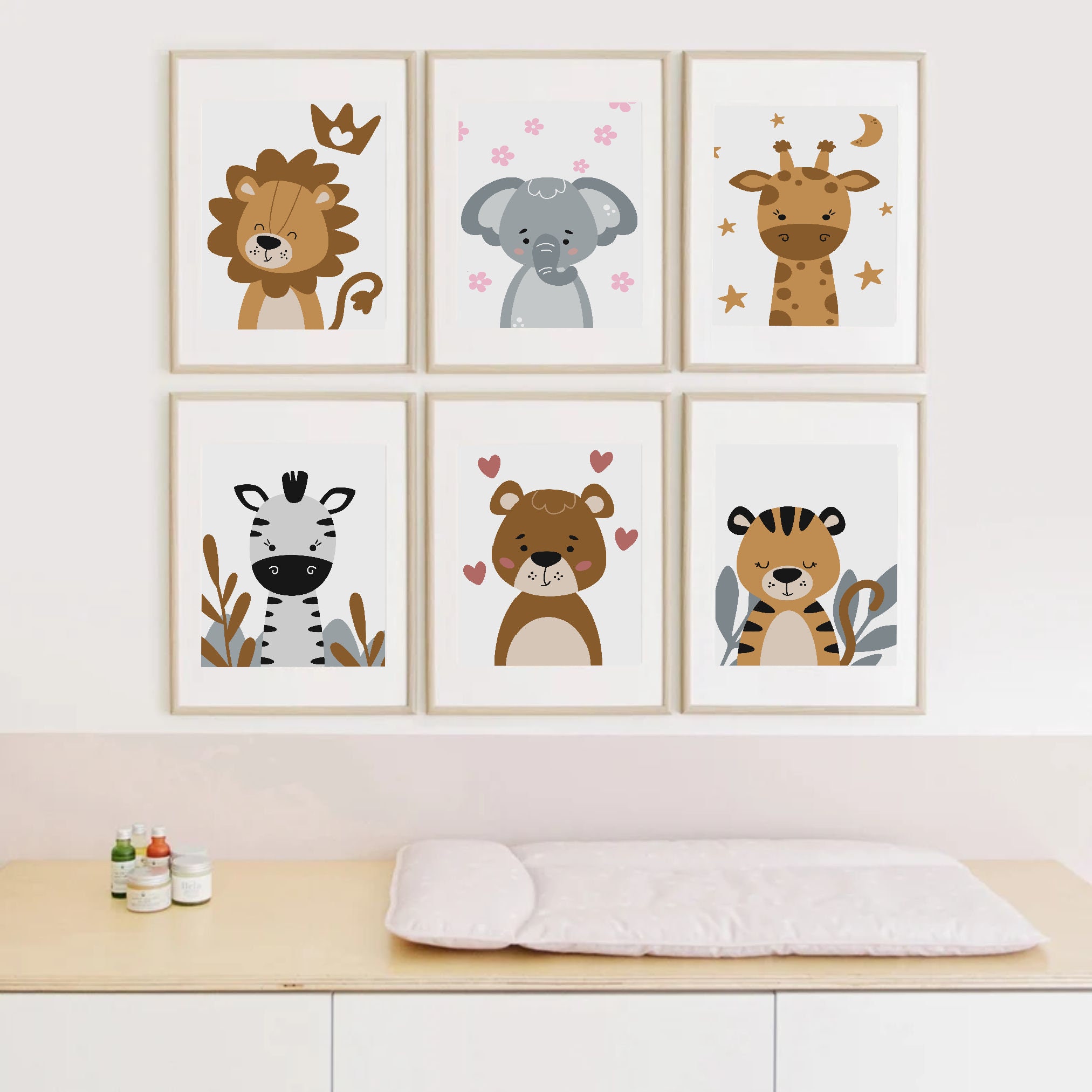 Boho Animal Nursery Prints Bohemian Wall Art Nursery Decor - Etsy