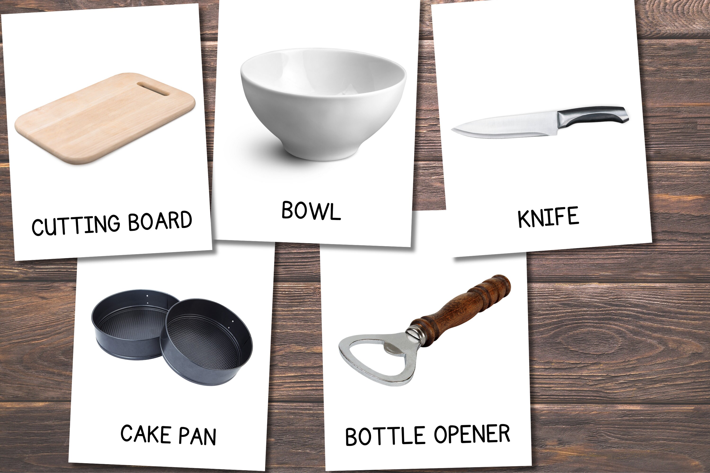 56 Montessori Cards in the Kitchen (real Pictures) Flash Cards ...
