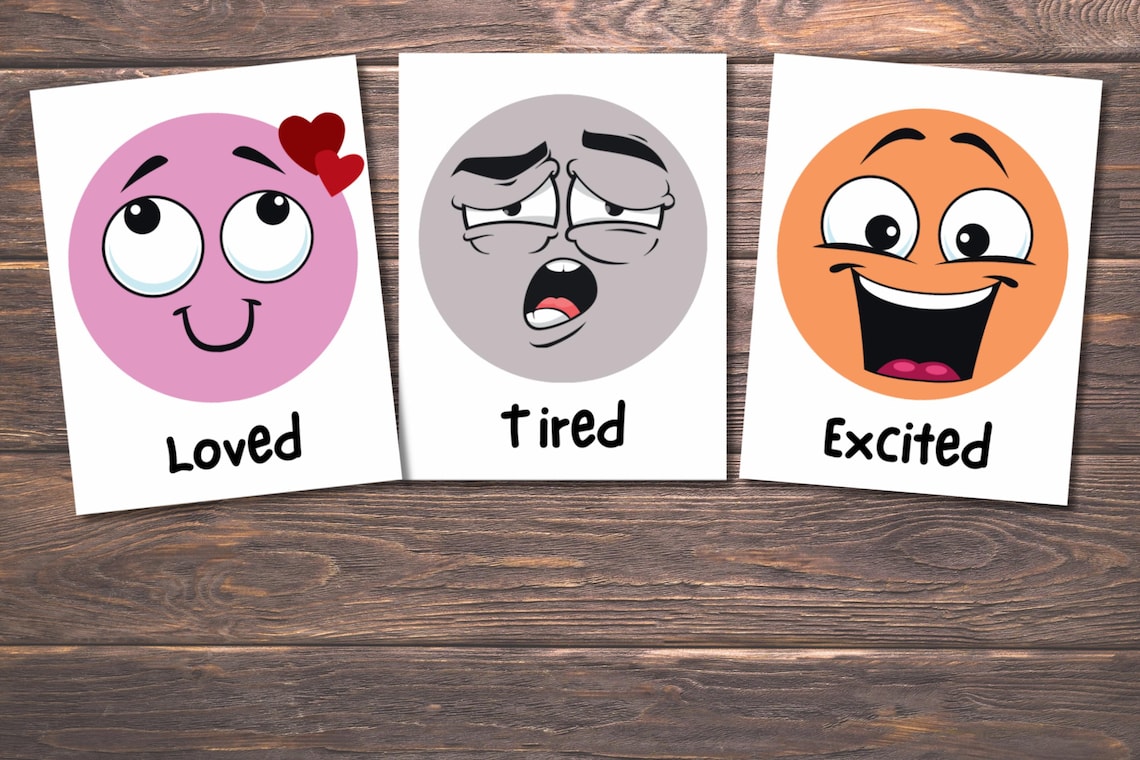 Emotion Face Flashcards, Emotion Preschool Printables, Social Emotional ...