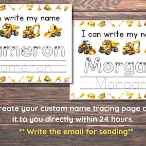 Custom Name Tracing Sheet Handwriting Practice Personalized Name Trace ...
