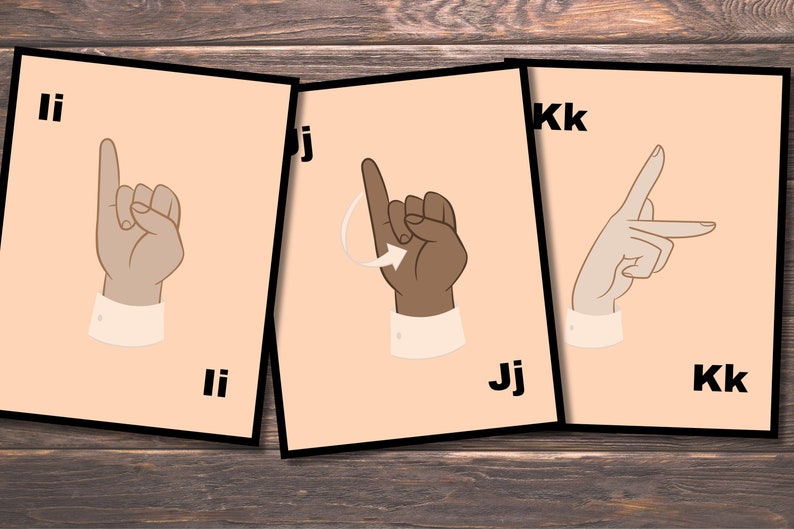 ASL american Sign Language Alphabet Posters & Flashcards - Etsy