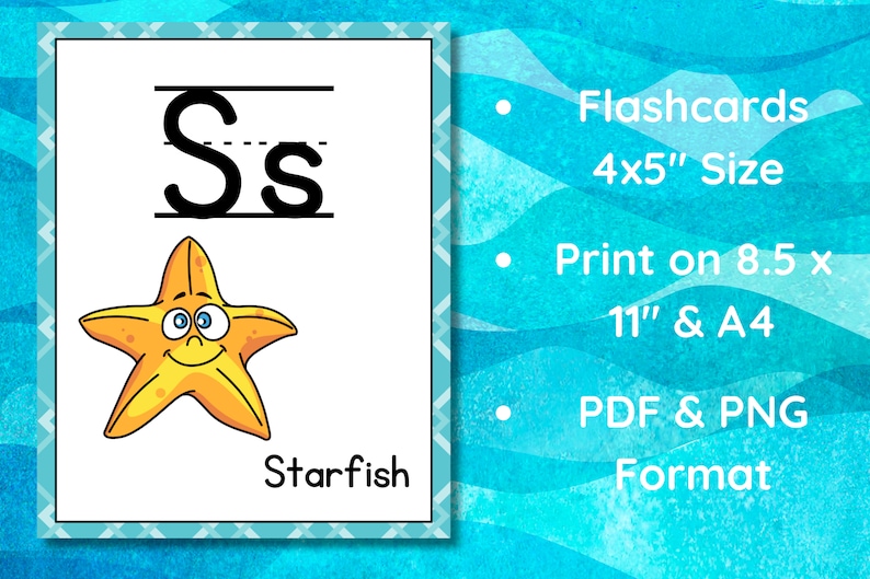 Printable Ocean Theme Alphabet Posters ABC Letters Classroom - Etsy ...