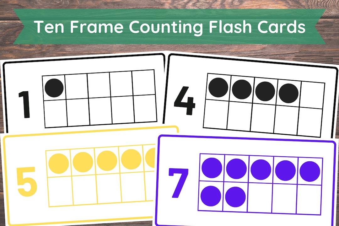 20 Printable Ten Frame Counting Mental Math Flash Cards | Preschool ...