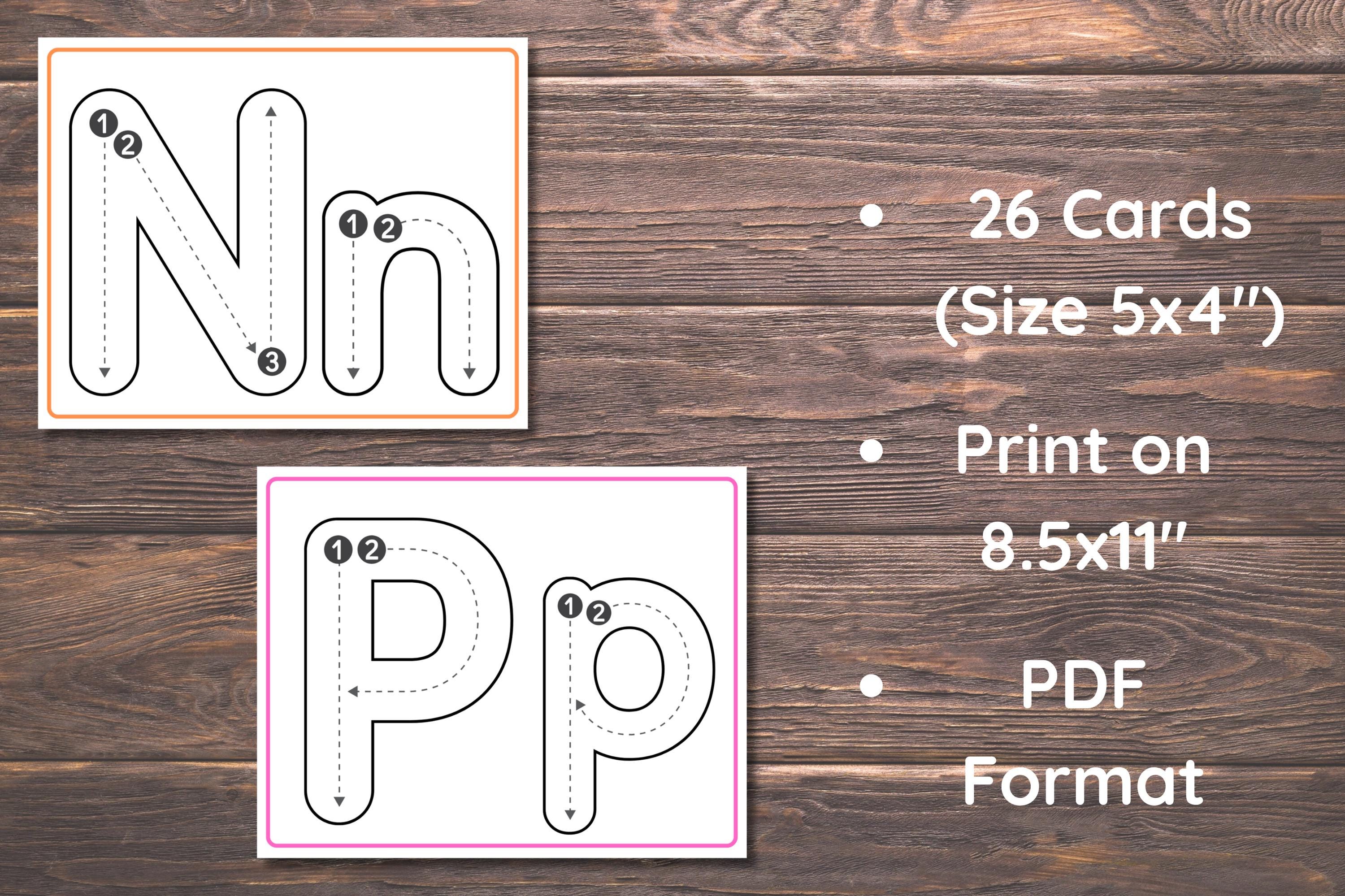 Alphabet Tracing Cards, Letter Tracing, Letter of the Alphabet ...