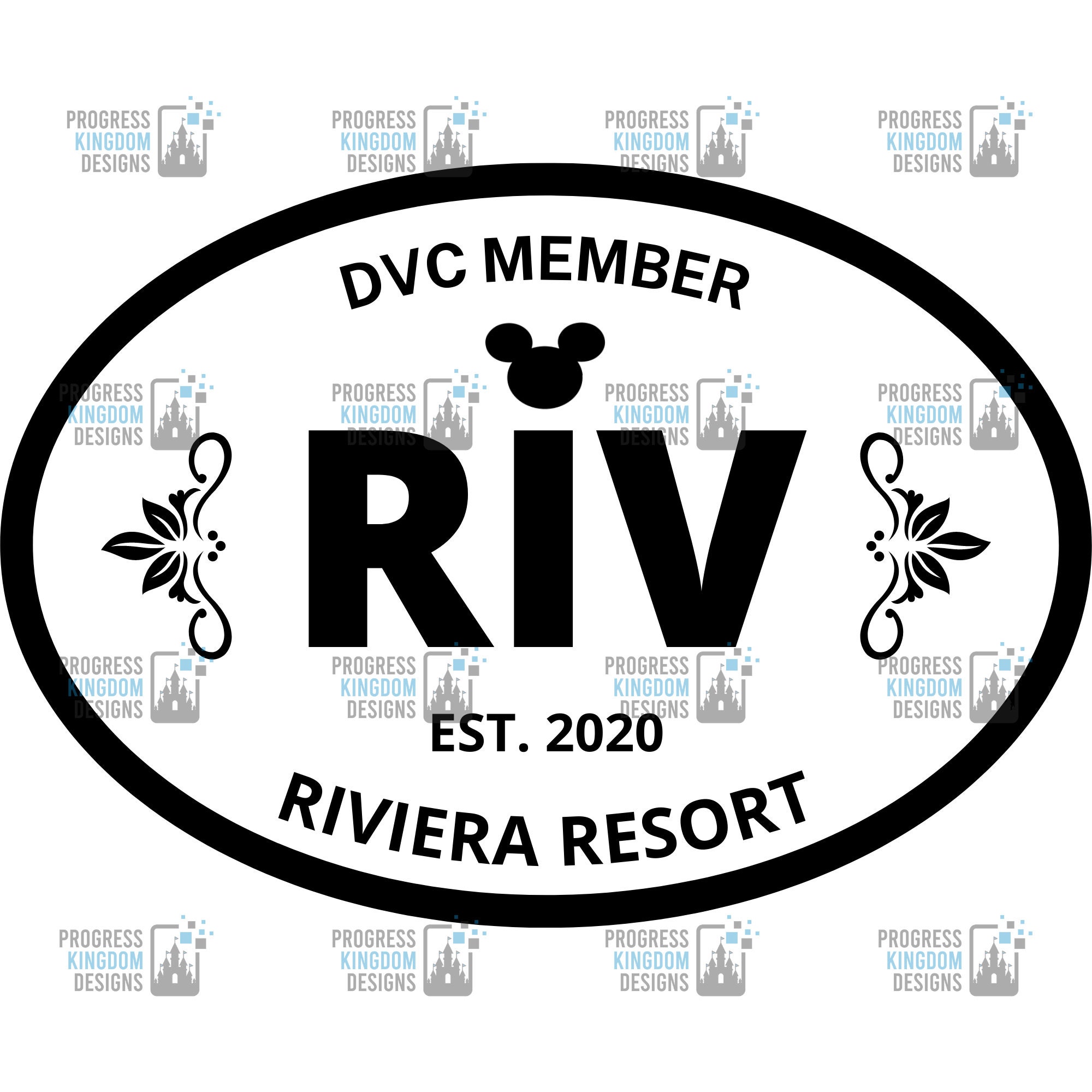 Riviera Resort RIV Oval Decal, DVC Member SVG File for Cricut - Etsy