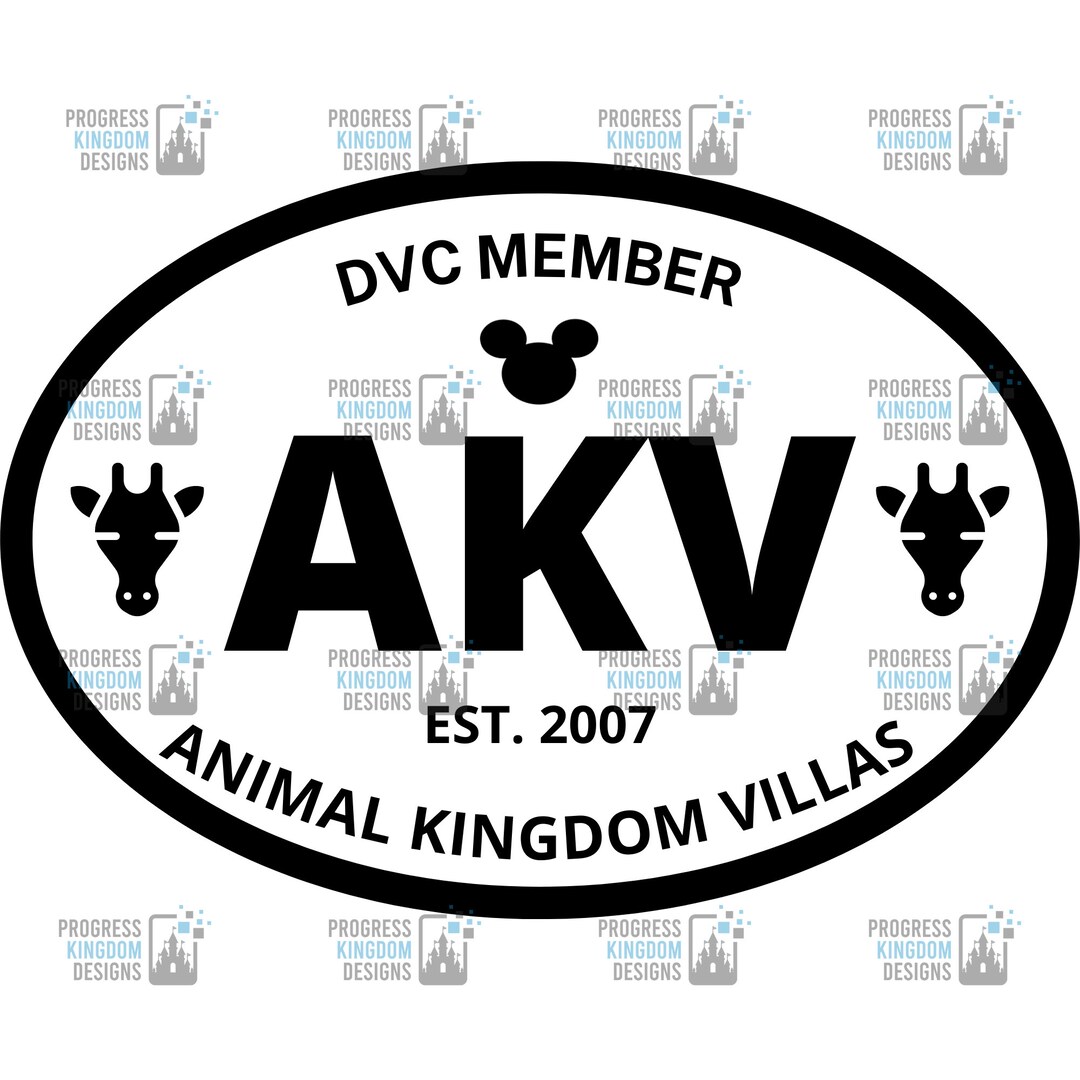 Animal Kingdom Villas (AKV) Oval Decal, DVC Member SVG File for Cricut ...