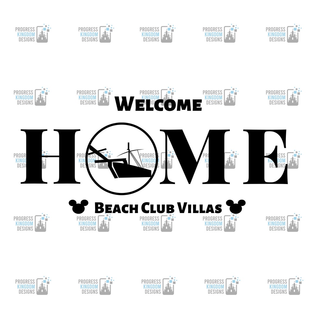 DVC Welcome Home Decal for Beach Club Villas, DVC Member SVG File for ...