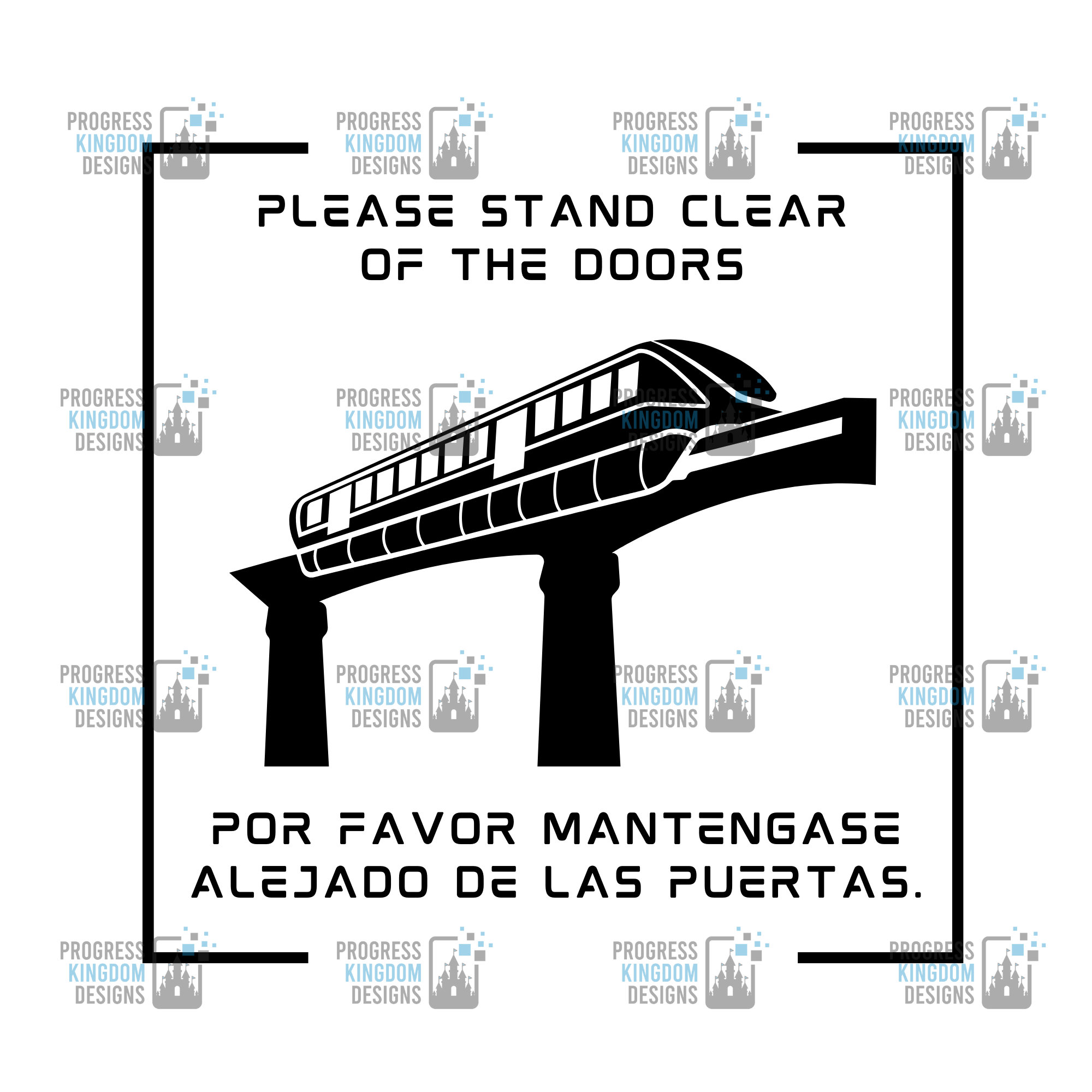 WDW Monorail "please Stand Clear of the Doors", "por Favor Mantengase ...