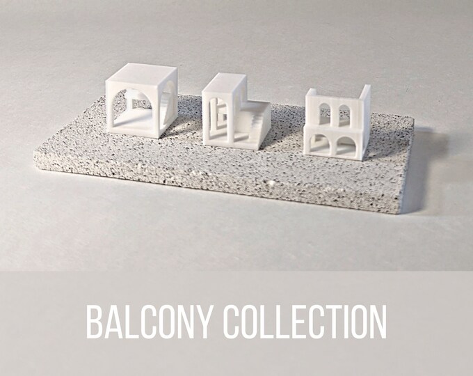 3d Printed Architecture Models | 3 Piece Balcony Collection Diorama ...