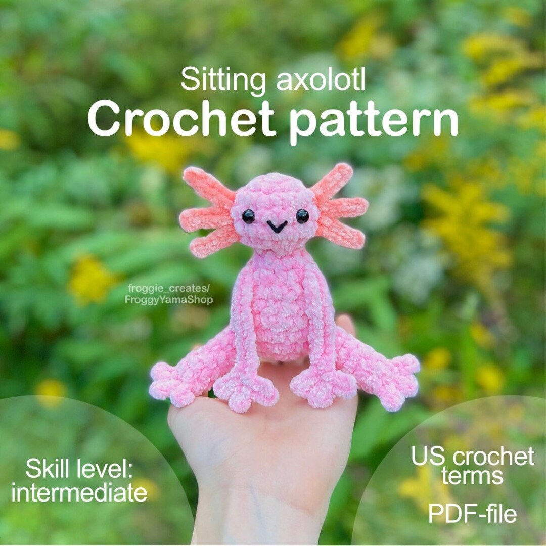Sitting Axolotl Crochet Pattern/axolotl Amigurumi Pattern/trendy ...