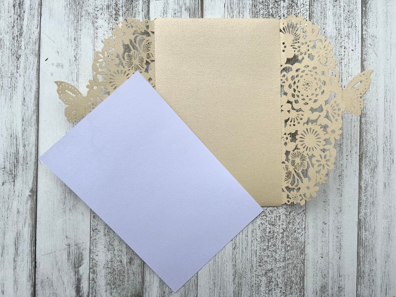 Laser Cut Cover for Wedding Invitations With Glitter Card for Printing ...