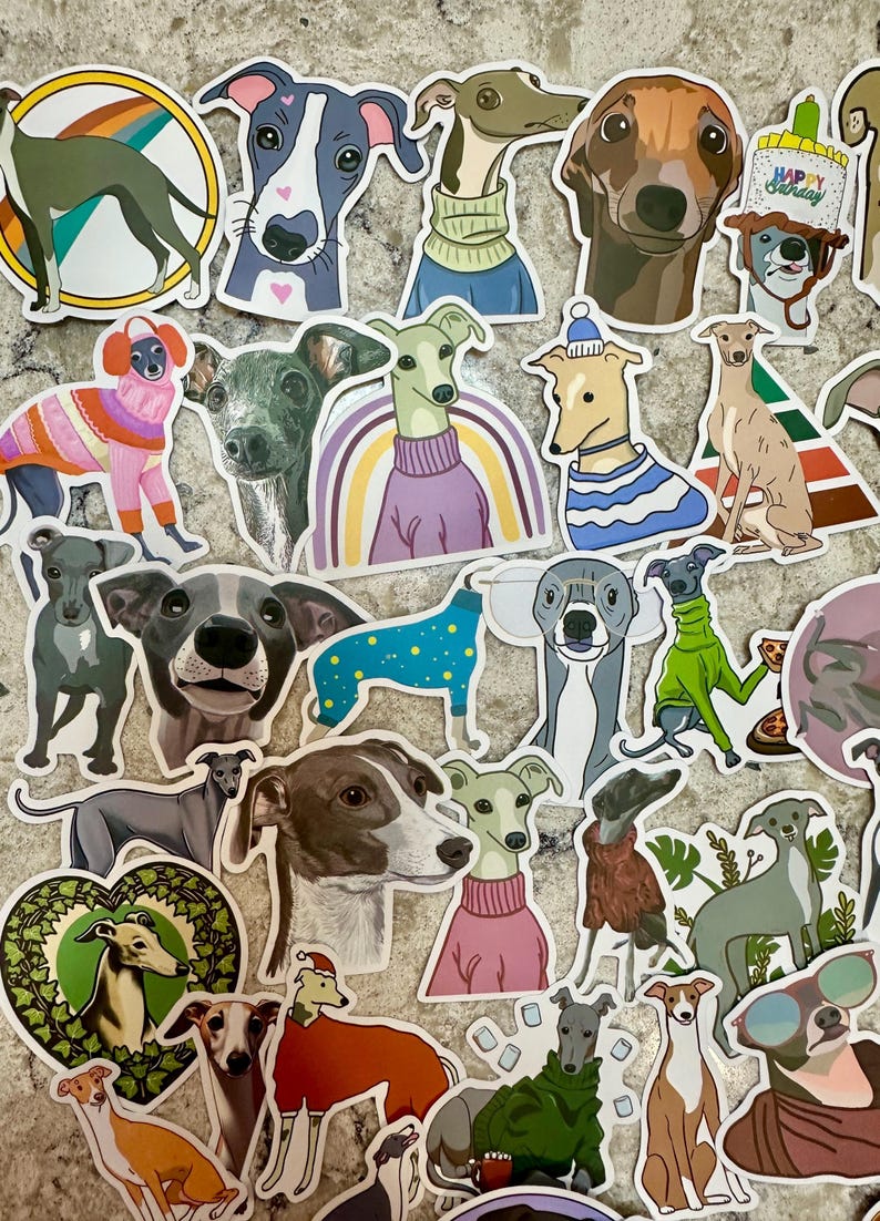 5-200 Greyhound Dog Stickers - Etsy