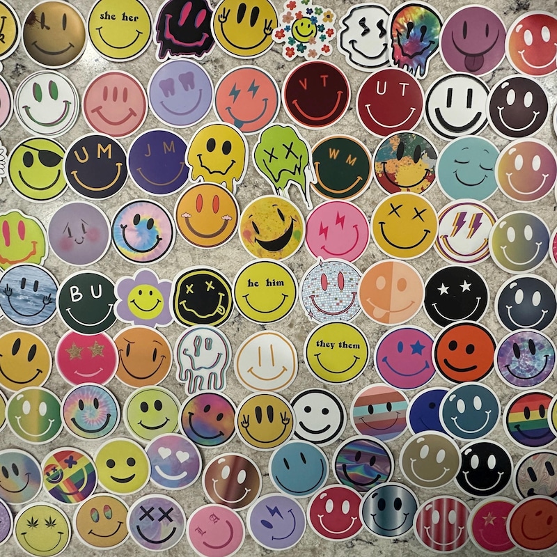 Smiley Face Stickers - Etsy
