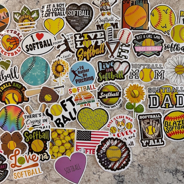 Softball Car Decal - Etsy