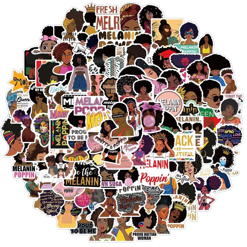 Black Girl Sticker - Etsy