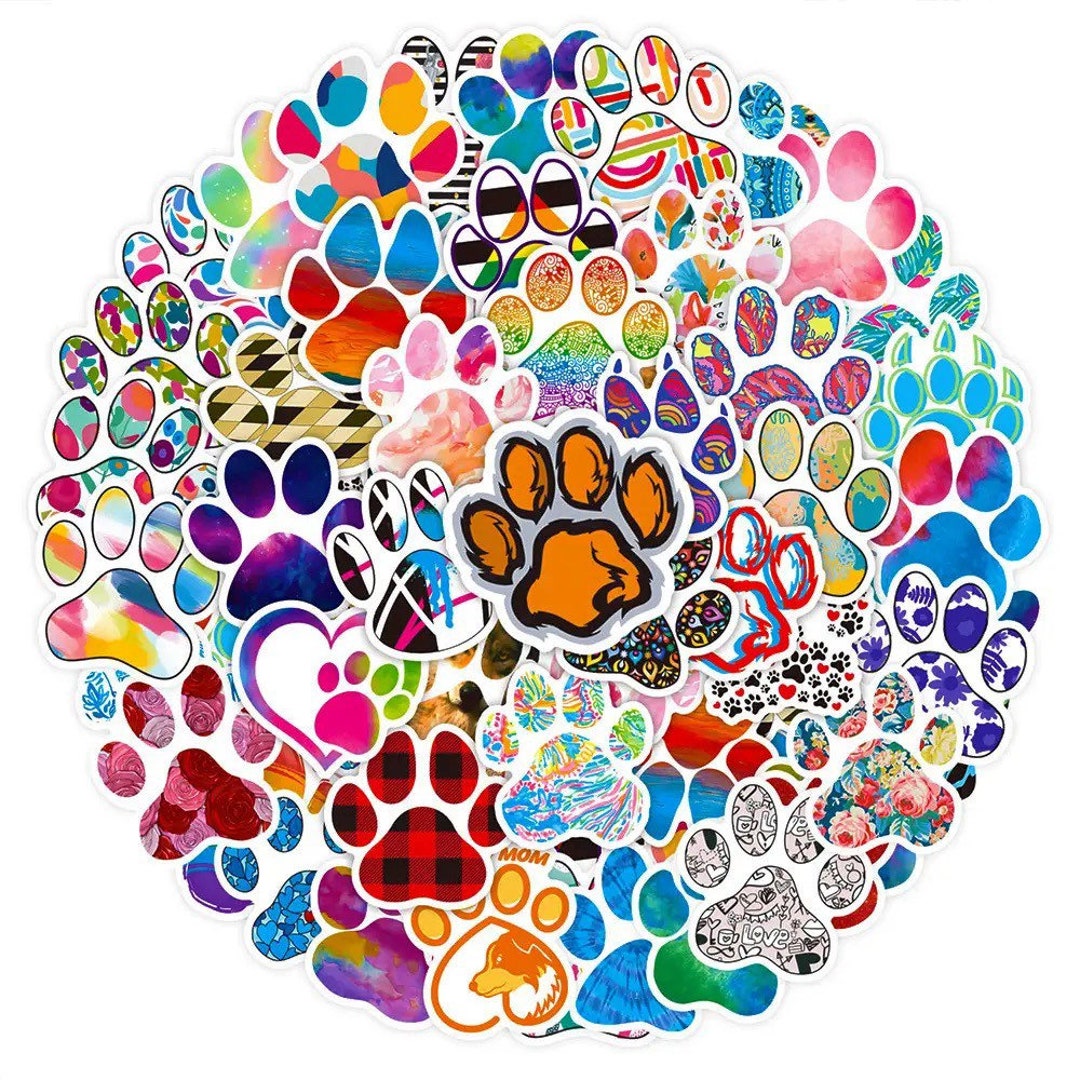 5-200 Animal Paws Stickers - Etsy