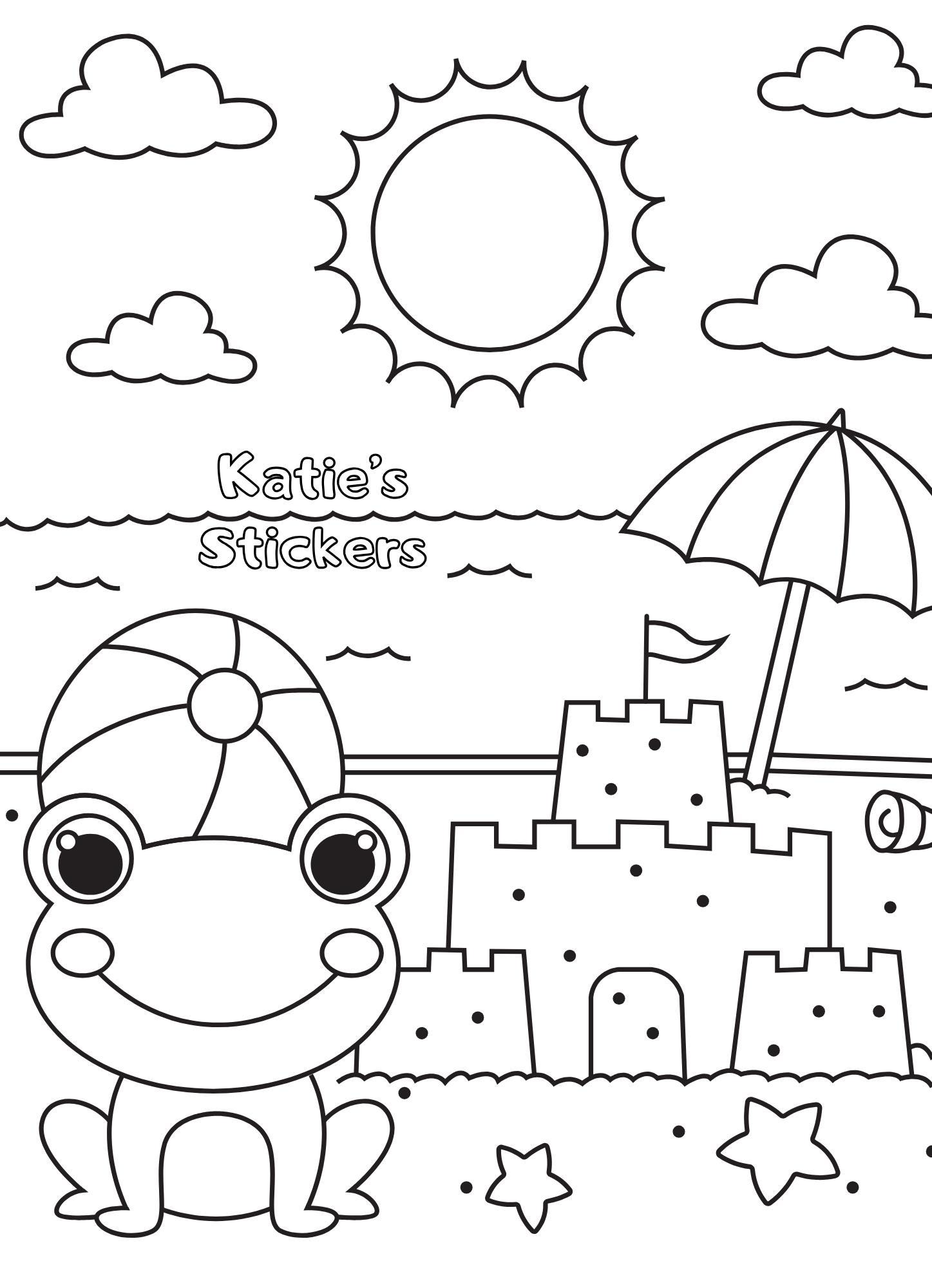 Personalized Coloring Page Sticker Book | Sticker Album WITH 10 FREE ...