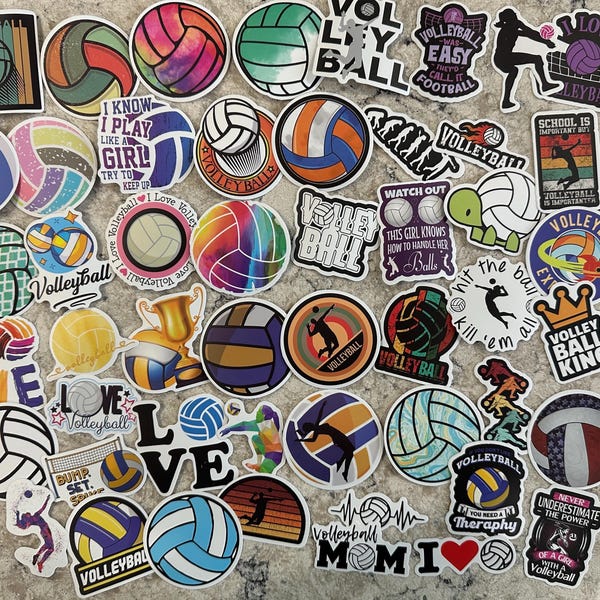 Volleyball Stickers - Etsy