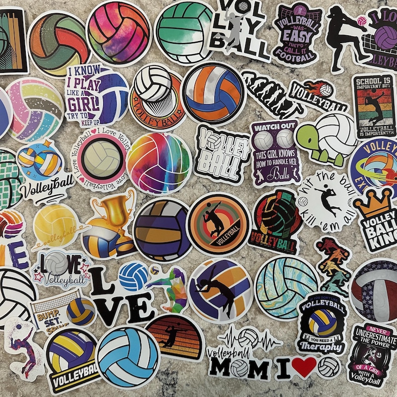 Volleyball Stickers - Etsy