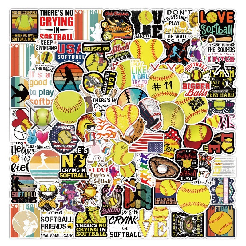 Softball Sticker - Etsy