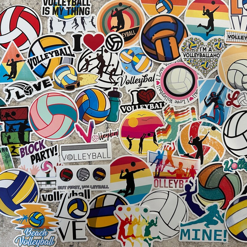 Volleyball Stickers - Etsy