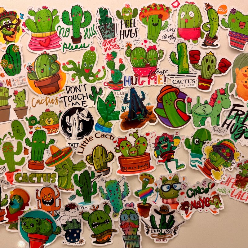 Cactus Stickers - Etsy