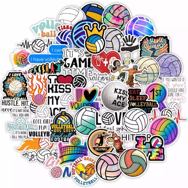 Volleyball Stickers - Etsy