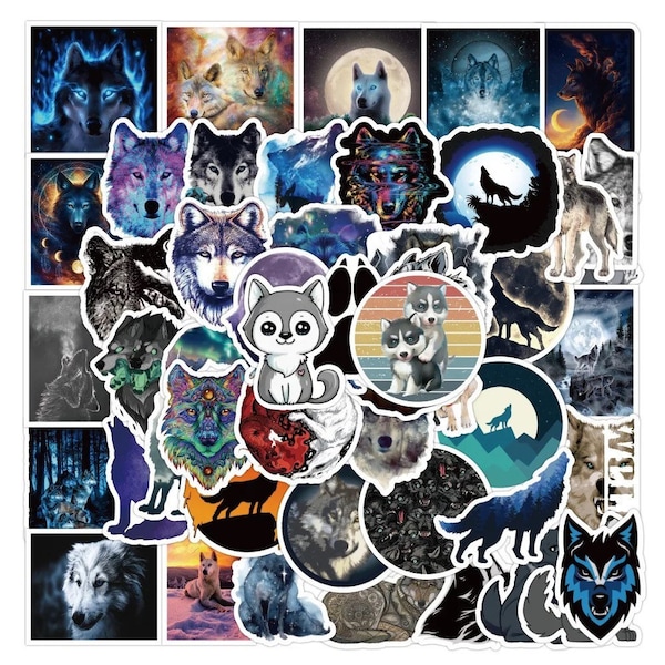 Wolf Stickers - Etsy