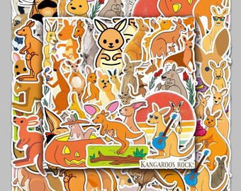 Kangaroo Stickers Cute Animal Stickers Vinyl Laptop - Etsy