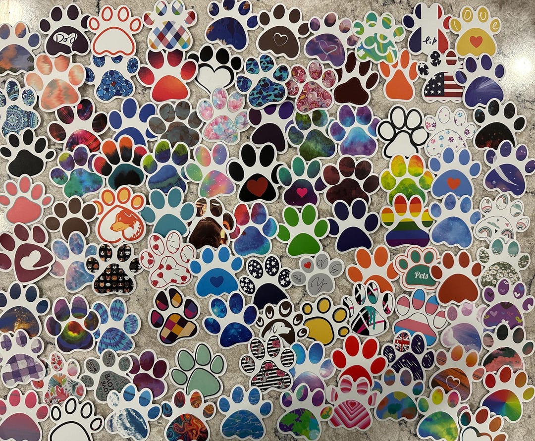 5-200 Animal Paws Stickers - Etsy