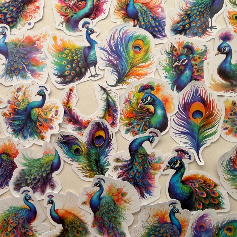 Peacock Stickers - Etsy