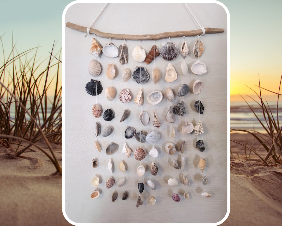Driftwood & Sea Shell Mobile | Driftwood and Shell Wall Hanging ...