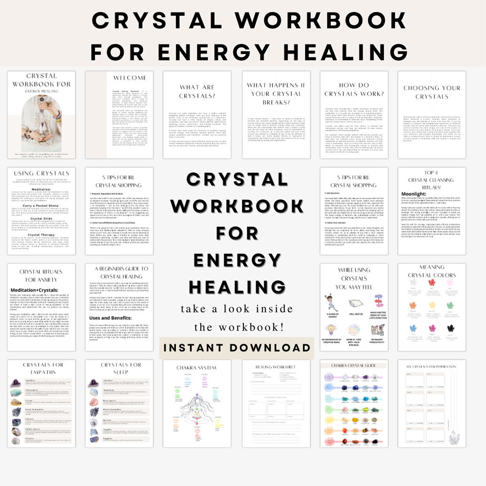 Crystal Workbook for Energy Healing Crystal Guide for Beginners ...