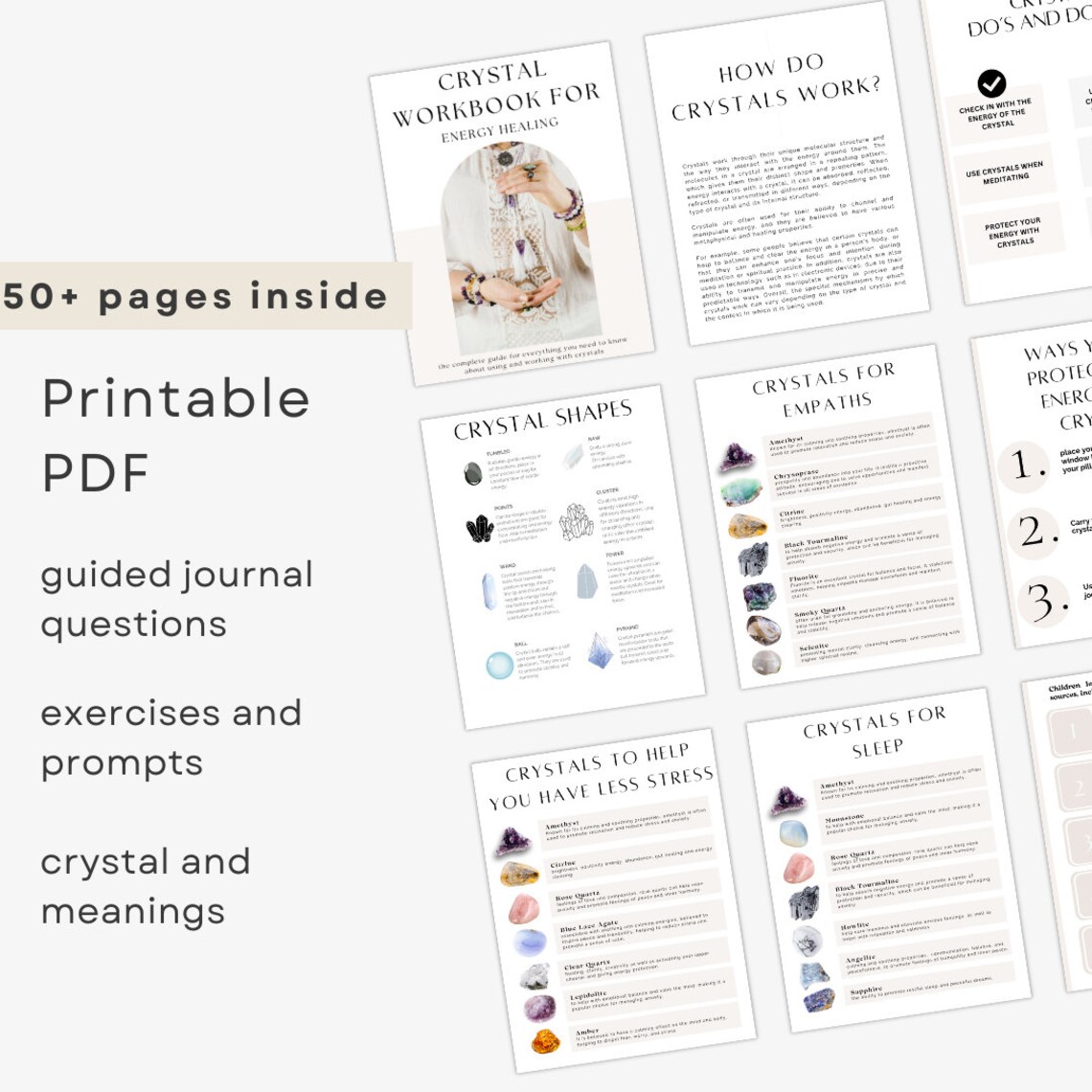 Crystal Workbook for Energy Healing Crystal Guide for Beginners ...