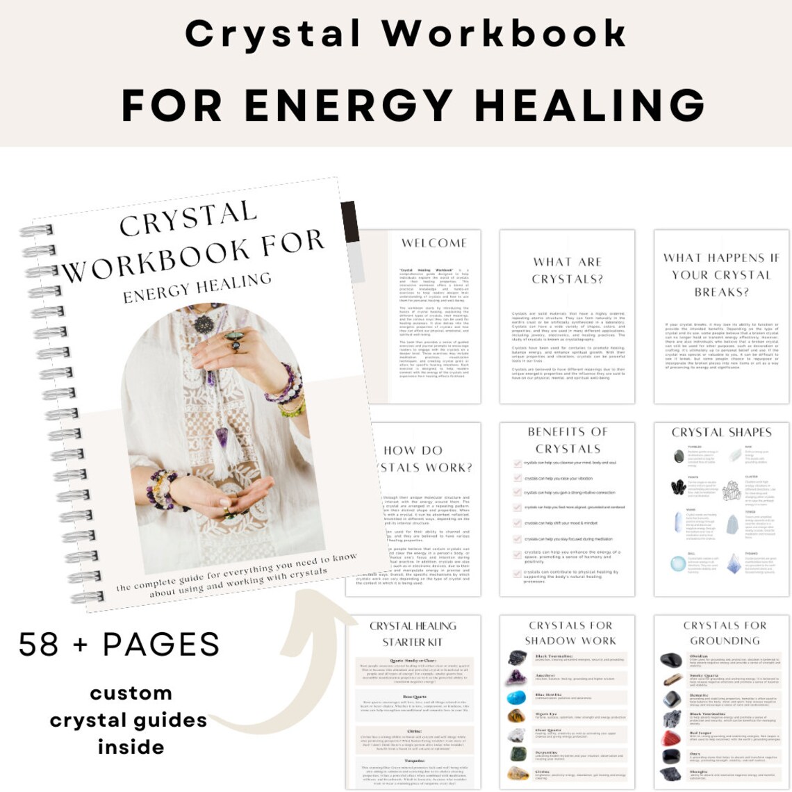 Crystal Workbook for Energy Healing Crystal Guide for Beginners ...