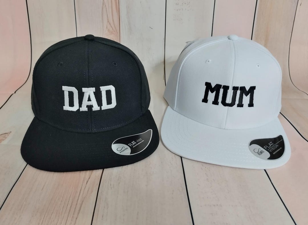 Dad Mom/mum | Matching Hats for Couples | Set of Two Snapback Caps ...