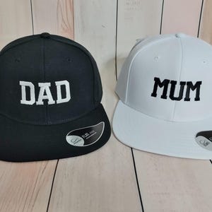 Dad Mom/mum | Matching Hats for Couples | Set of Two Snapback Caps ...