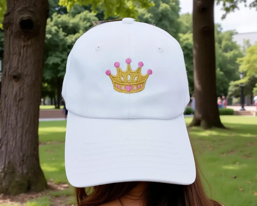 Embroidered Crown Baseball Cap: Personalized Initial Twill Hat, Select ...