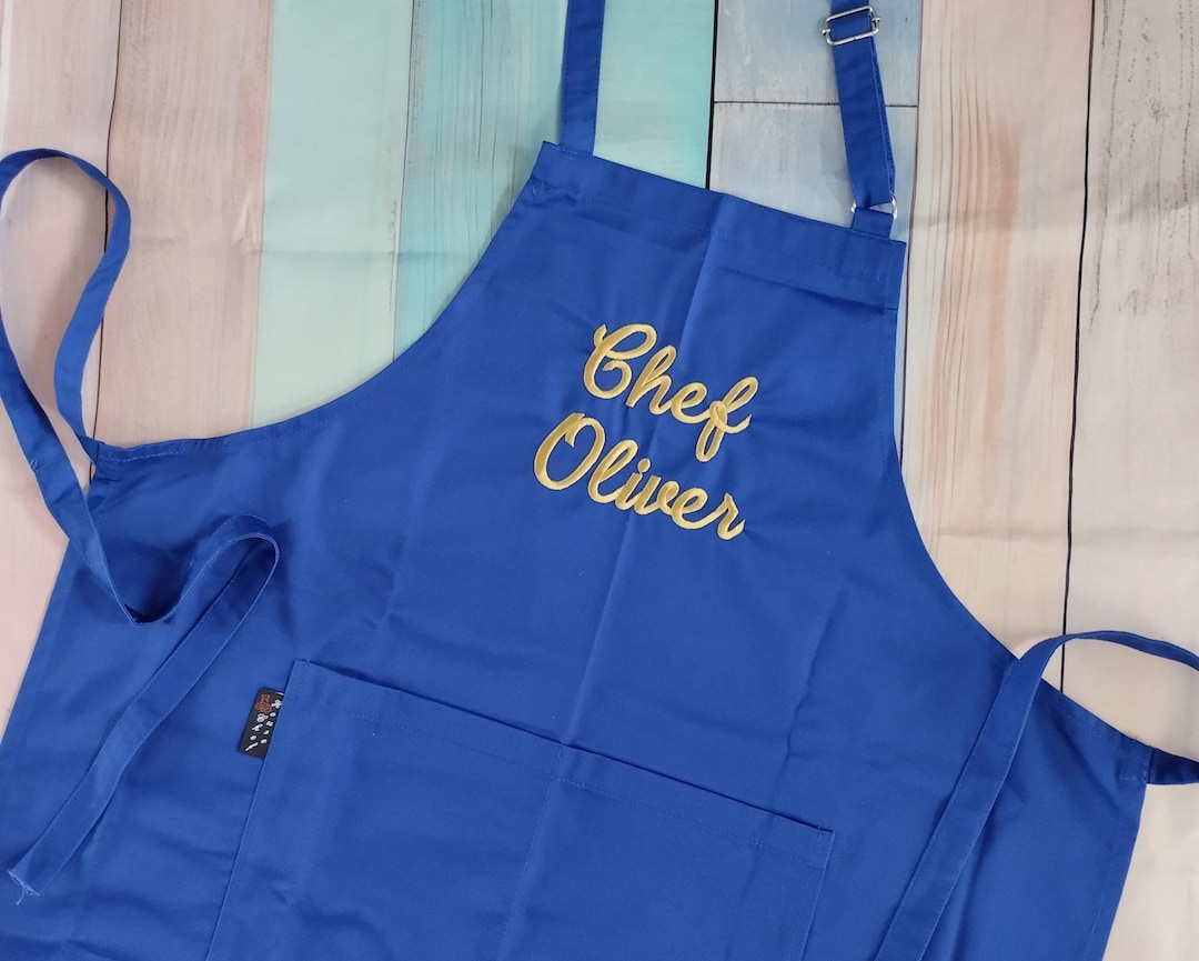 Custom Embroidered Chef Apron | Personalized Kitchen Pinafore - Etsy