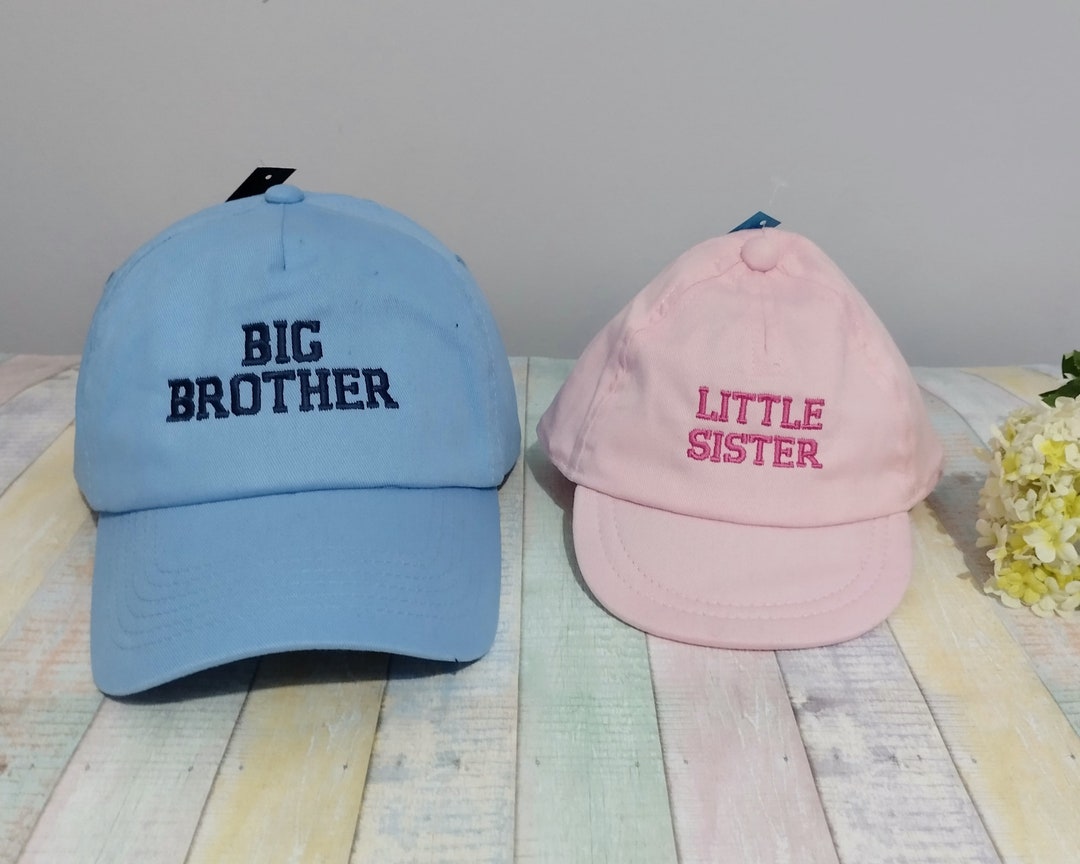 Big Brother Little Sister Machine Embroidery Matching Hats for Siblings ...