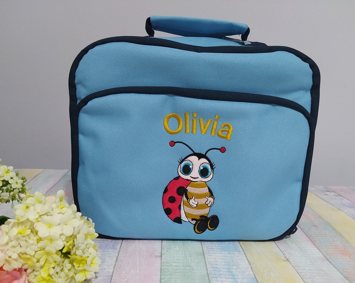 Ladybug and Name or Text on Lunch Box Personalized Machine - Etsy
