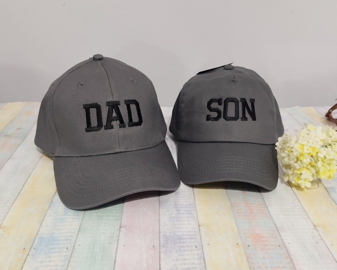 Dad Son, Matching Baseball Caps: Embroidered Father Son, Set of Two - Etsy