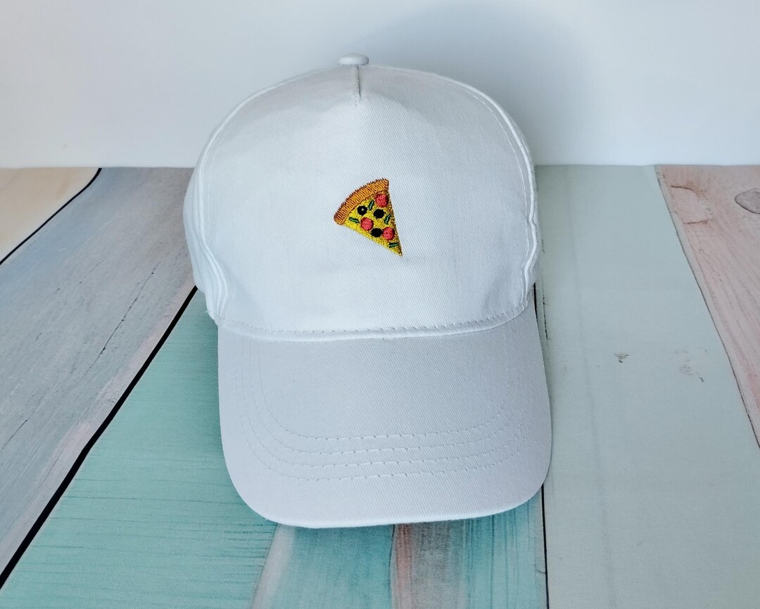 Pizza Slice Machine Embroidery Adjustable Baseball Cap Twill Cotton ...