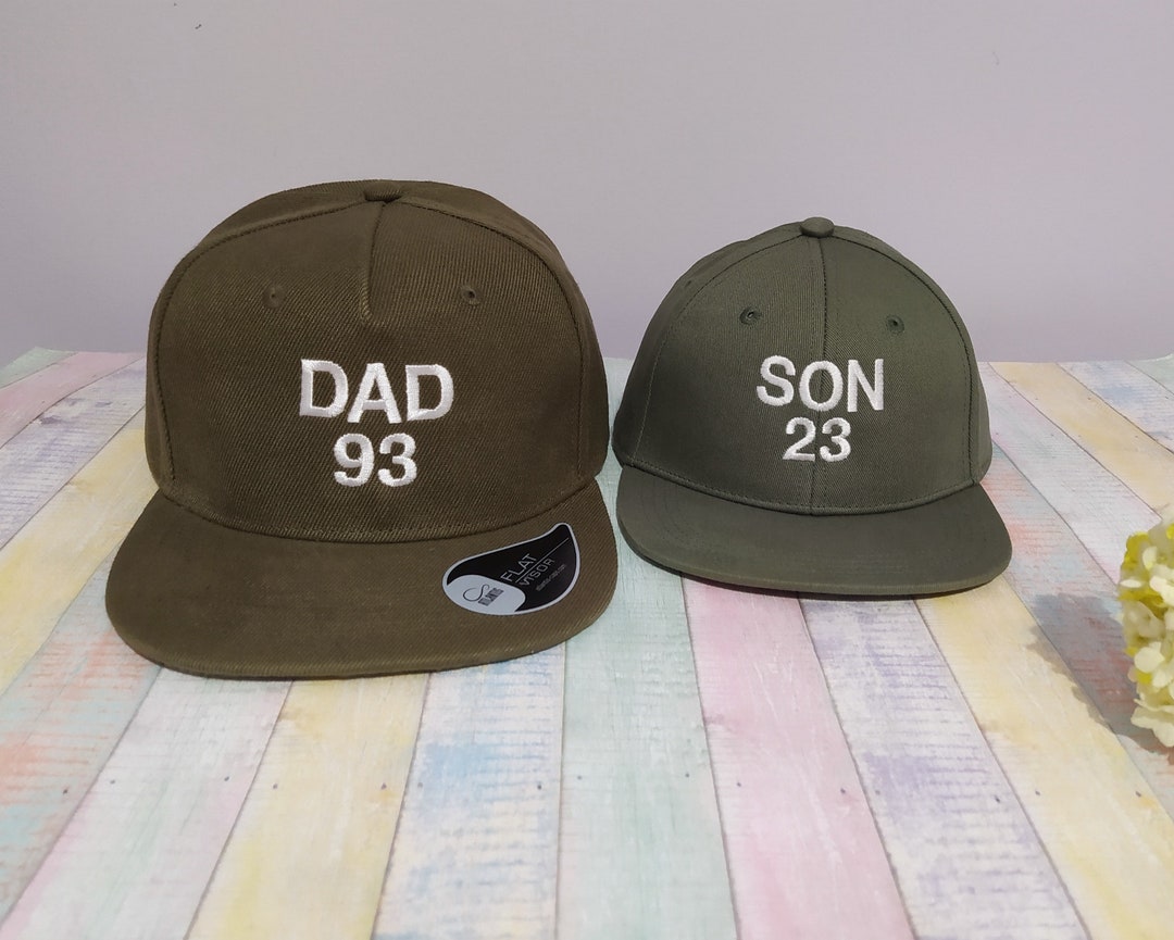 Dad Son Matching Snapback Hats: Embroidered Year Set of Two Hats - Etsy