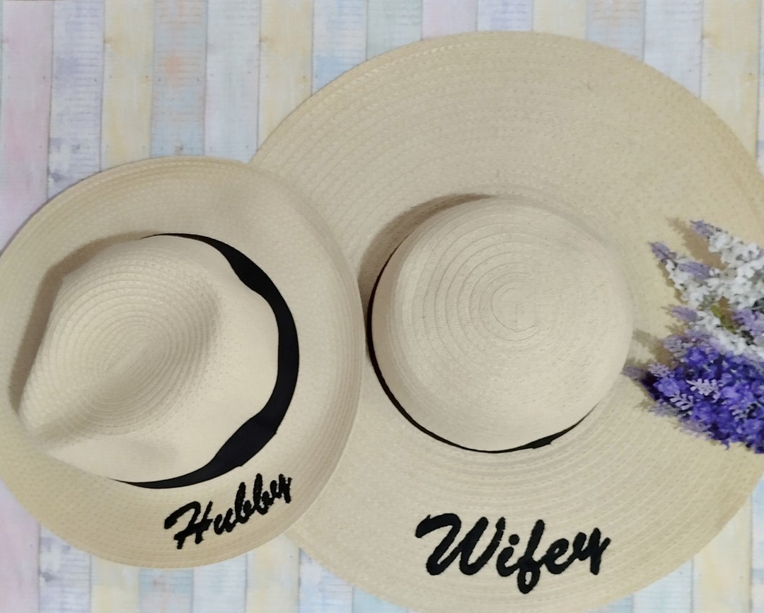 Hubby Wifey | Matching Hats | Set of Two Hats | One Panama Styled Hat ...