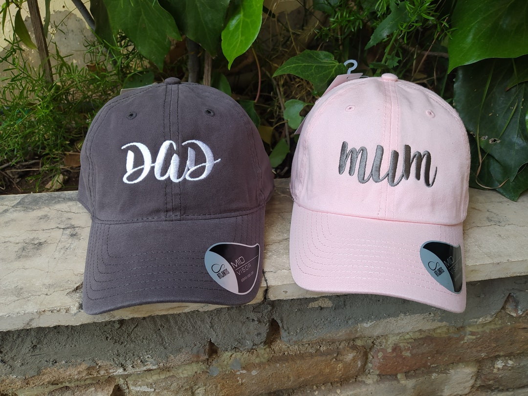 Dad Mom Matching Hats Set of Two Caps Machine - Etsy
